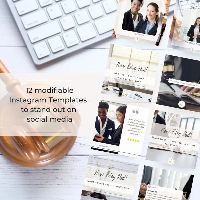 Law Firm Instagram Template for Canva