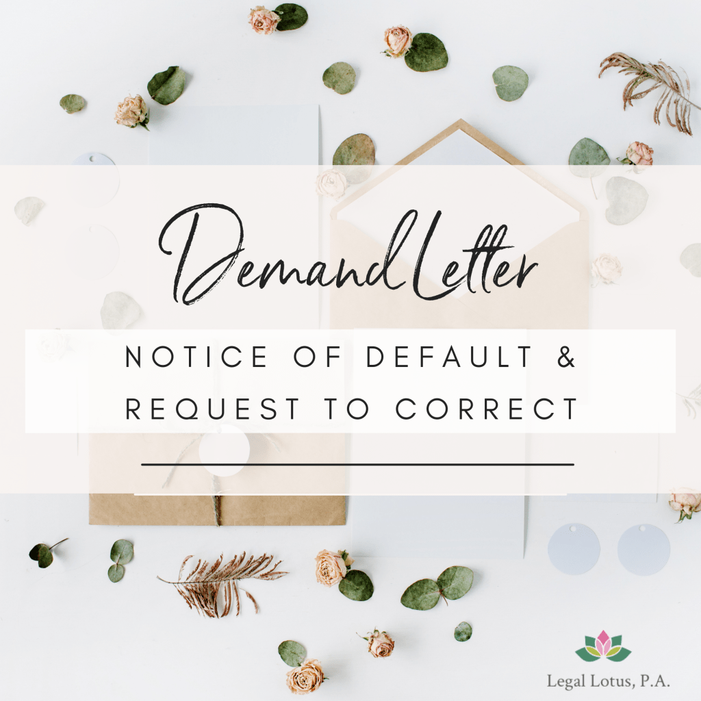Notice of Default Demand Letter